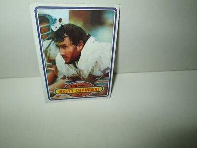 RUSTY CHAMBERS 1980 FOOTBALL CARD Topps #96 Rookie Rc MIAMI DOLPHINS LB ...