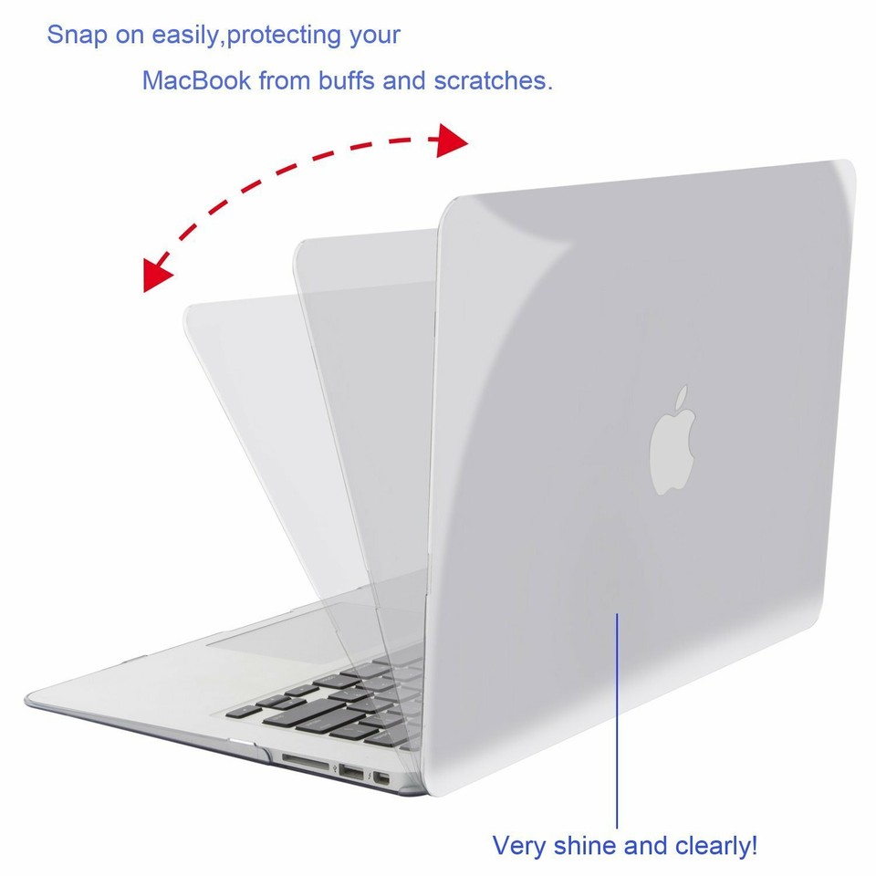 Clear Hard Shell Case for 2012-2024 Macbook Air Pro 16 15 13.6 13 12 11 ...