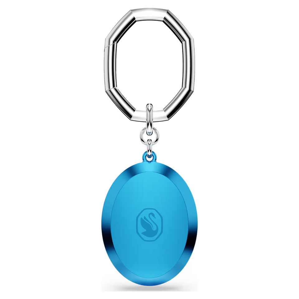 Swarovski Crystal Key ring Oval cut, Blue, Mixed metal finish 5666644 ...