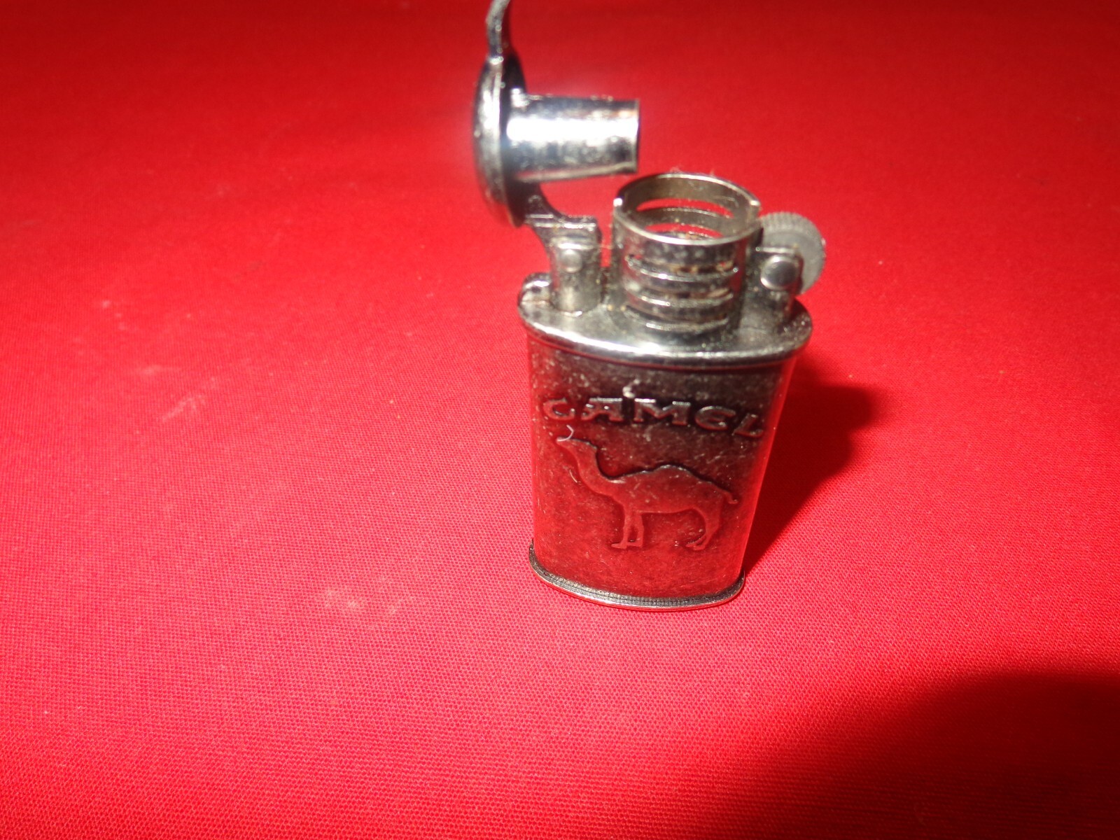 VINTAGE CAMEL FLINT & FLUID LIGHTER NEVER USED SILVER TONE METAL VERY ...