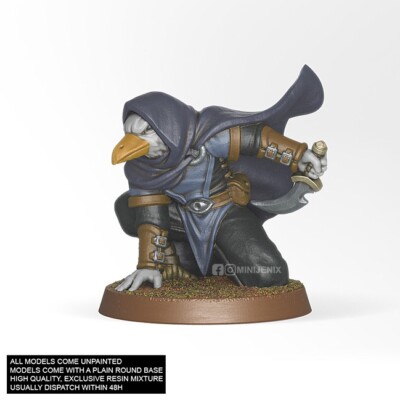 KENKU ASSASSIN || Animal, Rogue, D&D, Frostgrave, 3D Printed Miniature ...