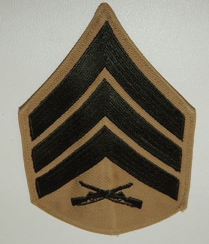 USMC Marine Sergeant Crossed Rifles Khaki Green Patch | eBay