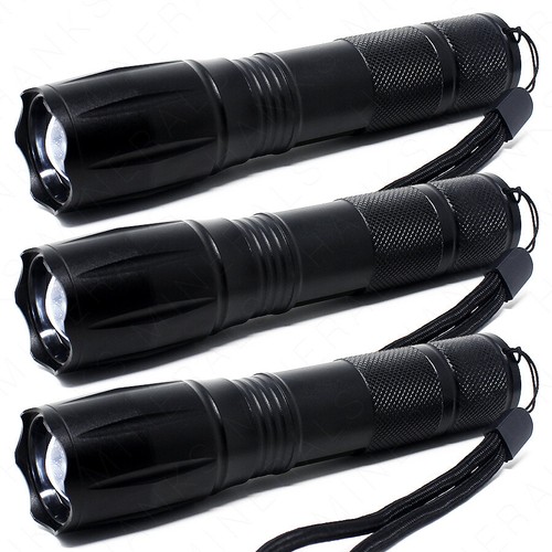 3-Pack Tactical LED Flashlight High Powered 5-Mode Zoomable Zoom AAA | eBay