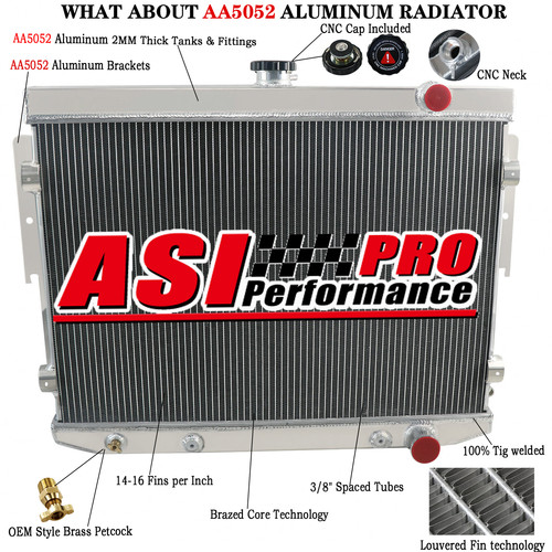 3 Rows Aluminum Radiator Fit 1973-1978 Dodge Charger Mopar 7.2L V8 440 ...
