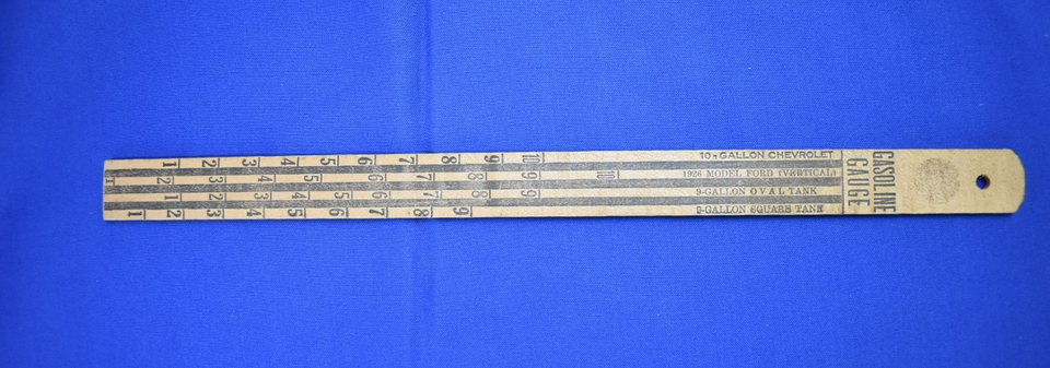 VINTAGE 1920's OLIVIER CHEVROLET DEALER GAS TANK STICK RULER, CHURCH ...