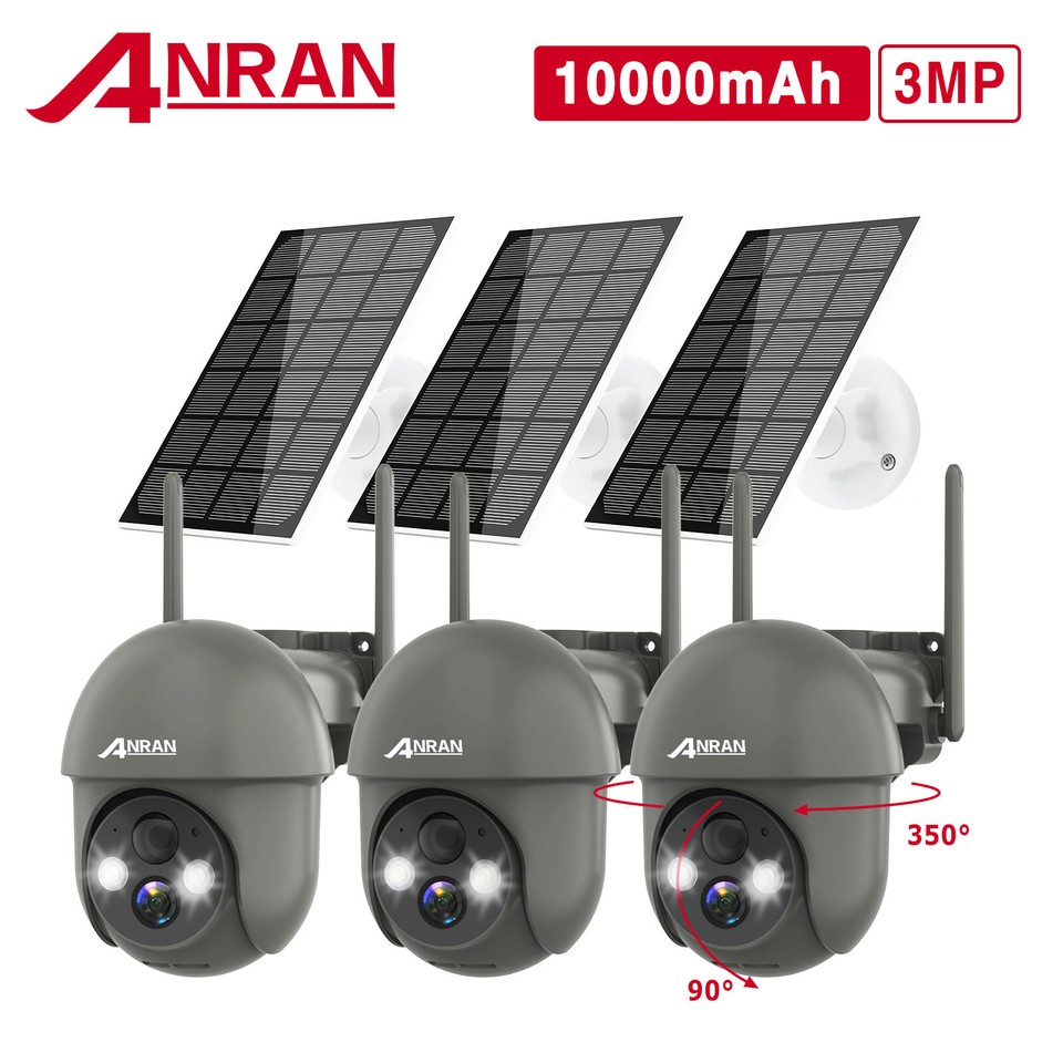 Wireless Security Camera Solar 1296P HD Home CCTV PTZ Dome PIR Night ...