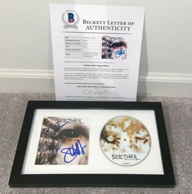 SEETHER BAND SIGNED KARMA AND EFFECT FRAMED CD COVER SHAUN MORGAN +2 ...