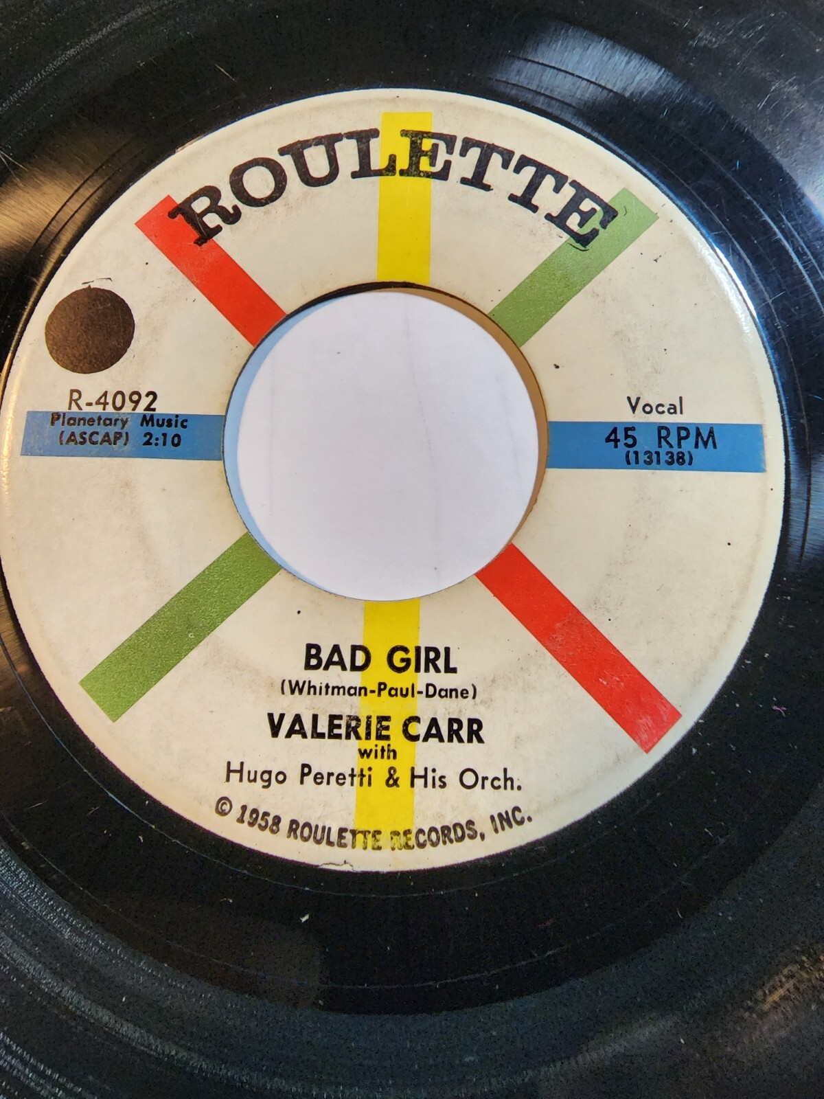 VALERIE CARR / Bad Girl - Look Forward / 7" single 45 RPM (VG) F209 | eBay