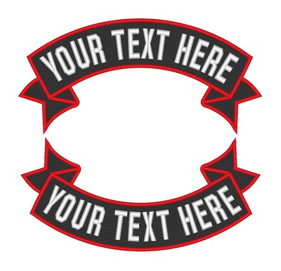 2 PC-Custom Embroidered Top And Bottom Ribbon Rocker Sew on Patch ...