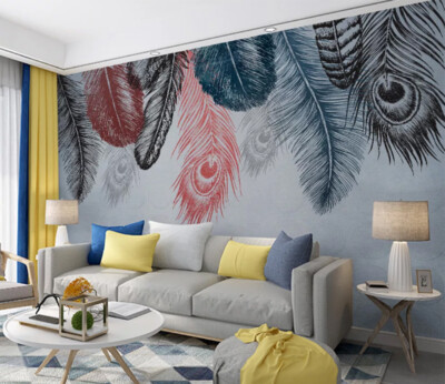 3D Farbenfroh Feder M184 Tapete Wandbild Selbstklebend Abnehmbare ...