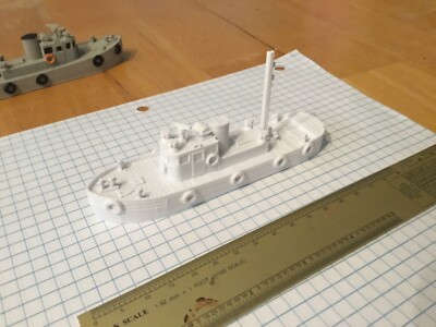 N scale U.S. NAVY YTL 66 FOOT TUG BOAT SHIP WATERLINE 3-D PRINT ...