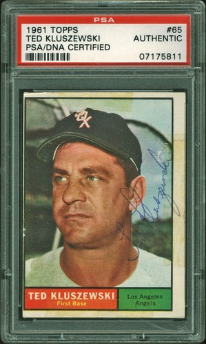 White Sox Ted Kluszewski Authentic Signed 1961 Topps #65 Card PSA/DNA ...