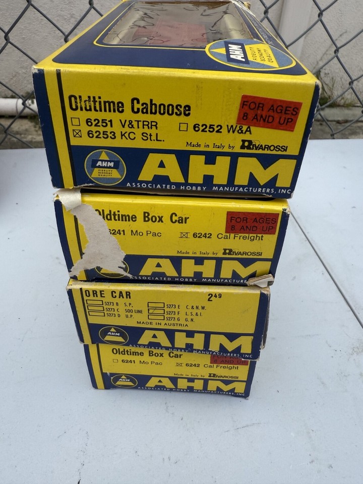 Vintage AHM HO Train Car Boxcar Lot Of 4 Cars w/Original Boxes HO#1#3 | eBay