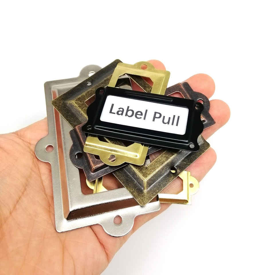 12pcs Cabinet Drawer Door Box Tag Label Pull Frame Handle File Name ...