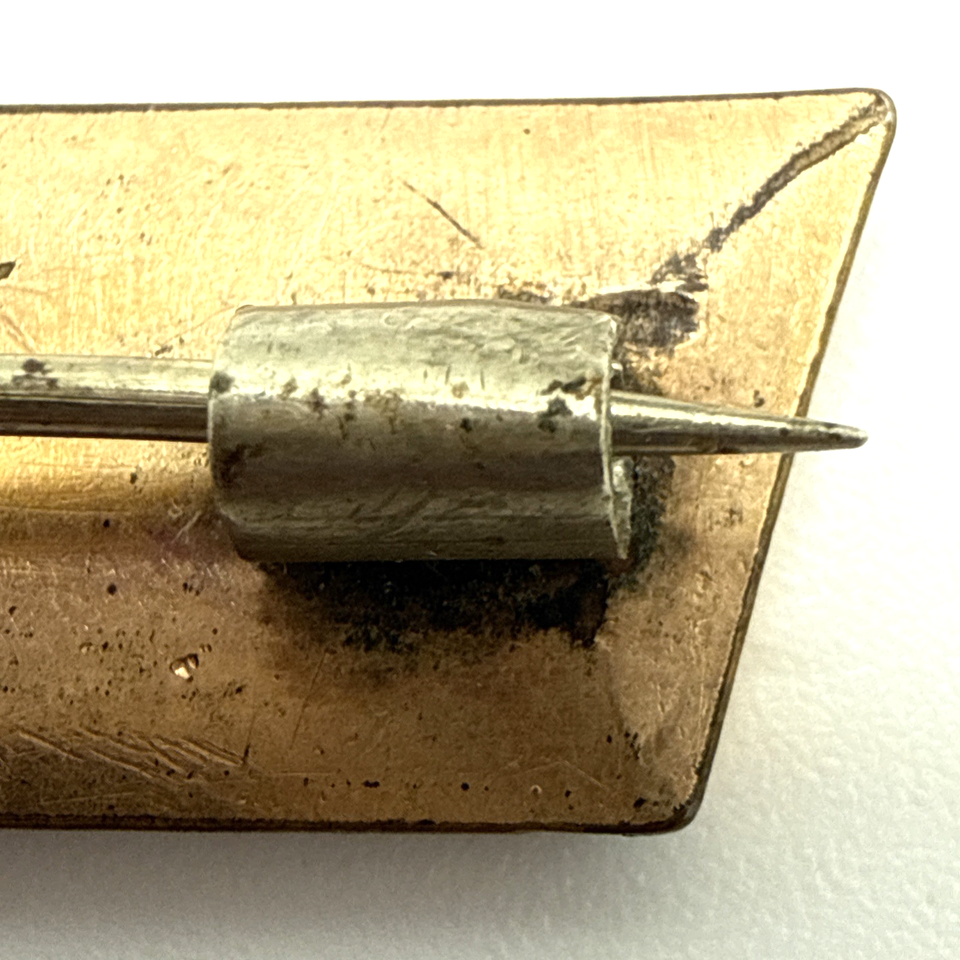 Vintage Victorian Gold Filled Taille D'epargne Bar Brooch Ornate w ...