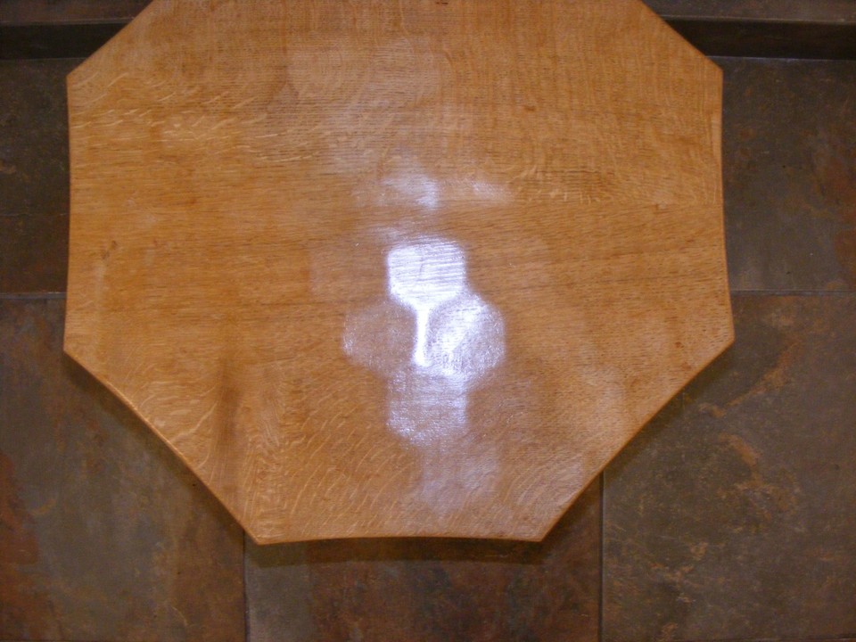 Ex. Mouseman Apprentice Eagleman Albert Jeffray Adzed Oak Octagonal ...