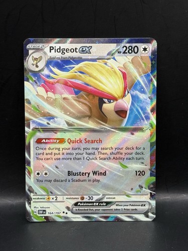 Pokémon TCG Obsidian Flames Pidgeot EX Double Rare Card 164/197 NM ...