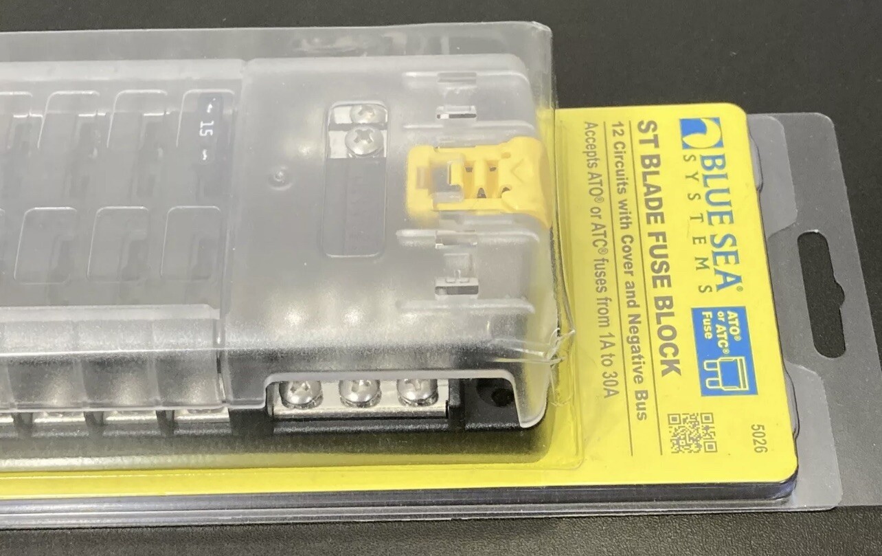 Blue Sea 5026 ST Blade Fuse Block 12 Circuits Negative Bus ATO ATC DC ...