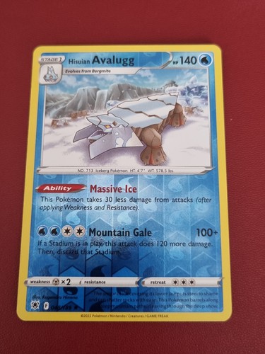 Hisuian Avalugg 048/189 Pokemon Card SWSH Astral Radiance Rare Reverse ...