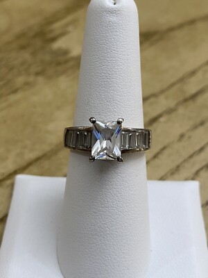 VINTAGE AVON DESIGNER SIGNED STERLING SILVER 925 CZ BAND RING SIZE 6.5 ...