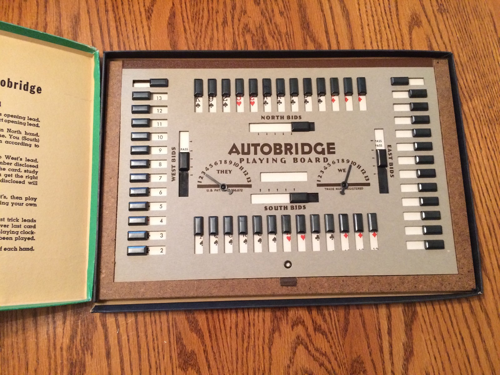 1957 AUTOBRIDGE Card Board Game Masonite • MA Advanced Bridge Players ...
