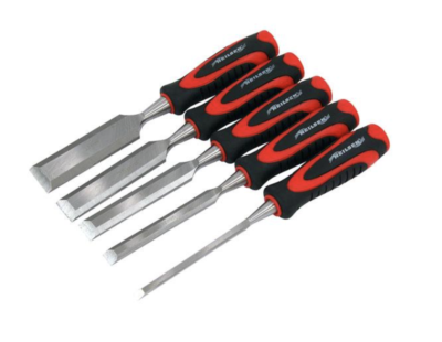 5pc Wood Chisel 6mm 12mm 19mm 25mm 32mm Son Grip Handle on a Handy ...