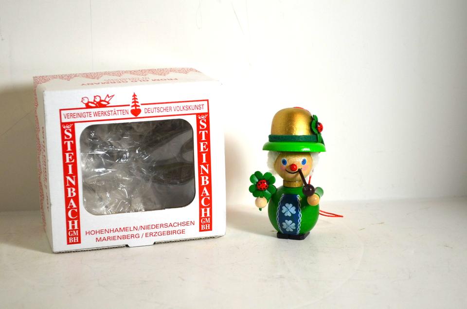 Steinbach wooden mini ornament LUCKY IRISHMAN Made in Germany with box ...