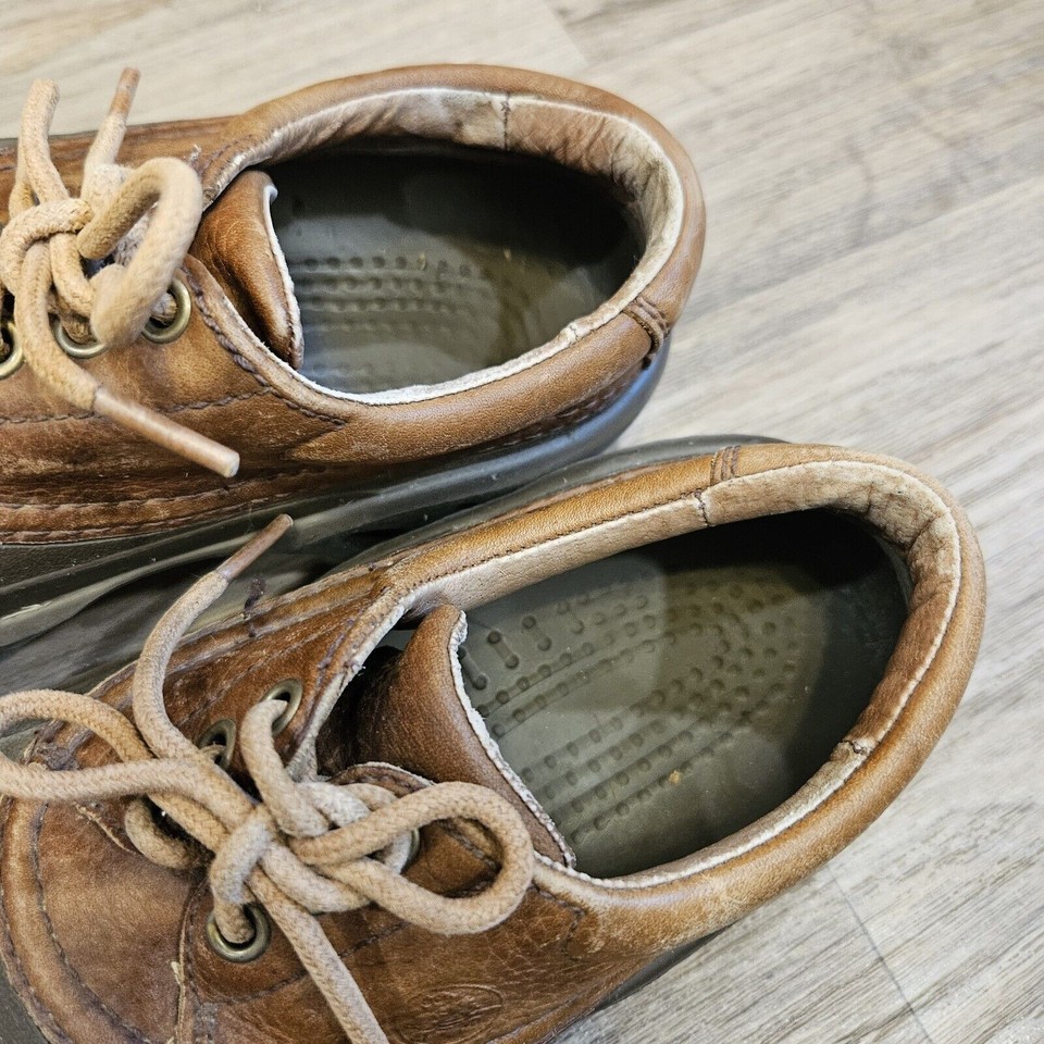 CROCS Axel All Terrain Islander Duck Shoes M6/W8 Brown Leather Rubber ...