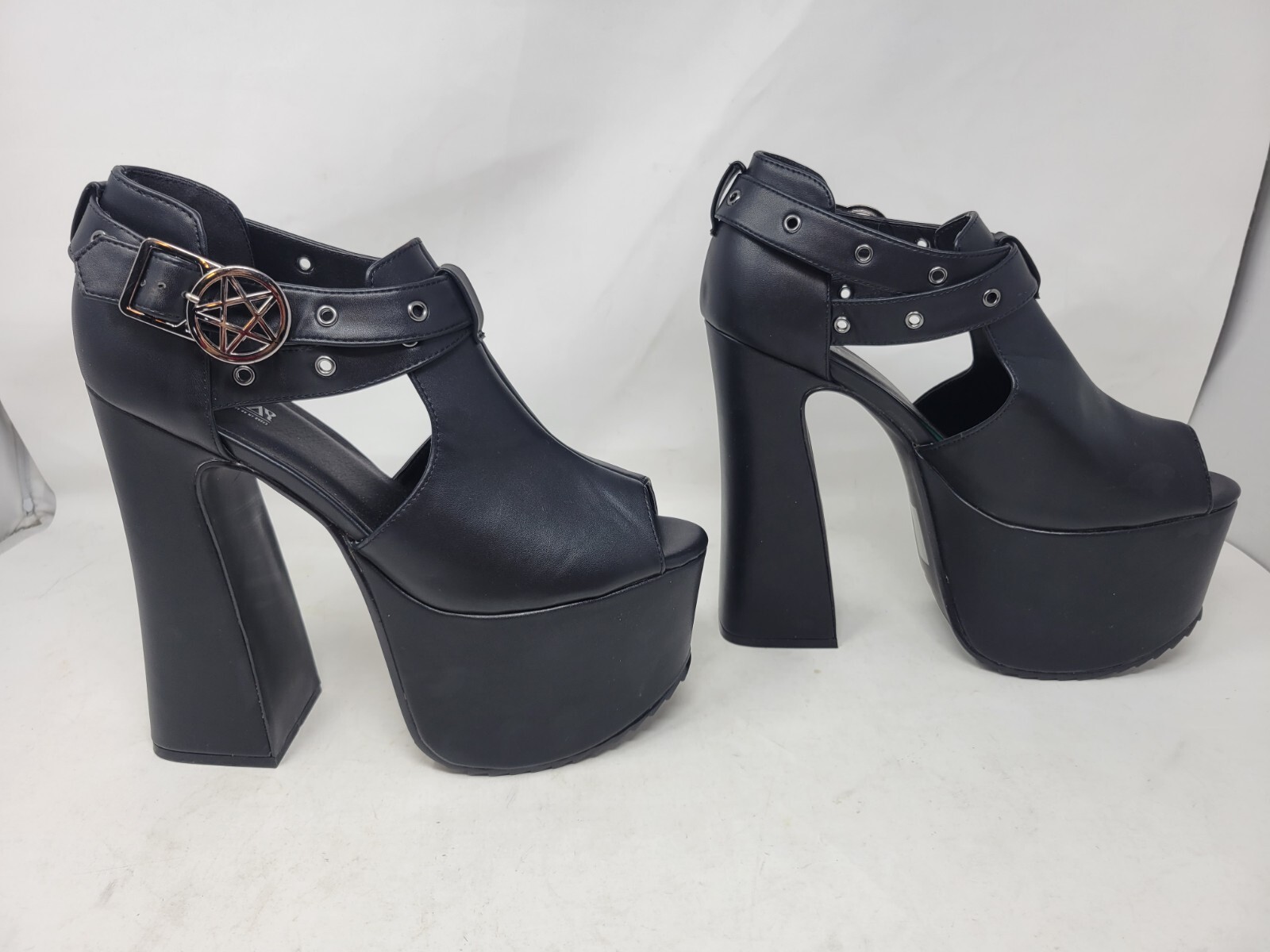 Killstar Platform Heels Pentagram Buckles. Goth Punk Mule Shoes ...
