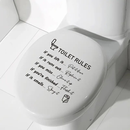 Toilet seat decal sticker A Fun practical Reminder for husband and kids ...