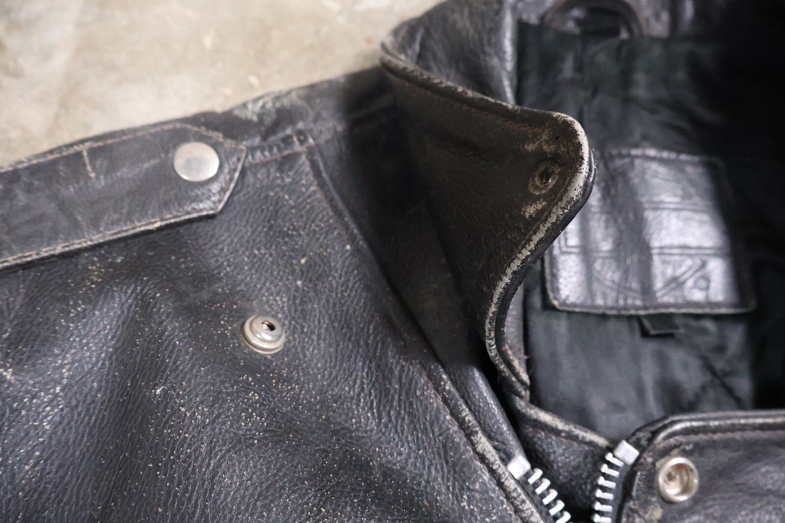 Harley Davidson Leather Jacket Vintage Black Well Wor… - Gem