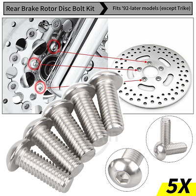 Rear Brake Rotor Disc Hardware Screws Bolt For Harley Softail Road ...