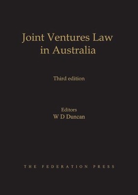 Joint Ventures Law in Australia by W.D. Duncan (English) Hardcover Book ...