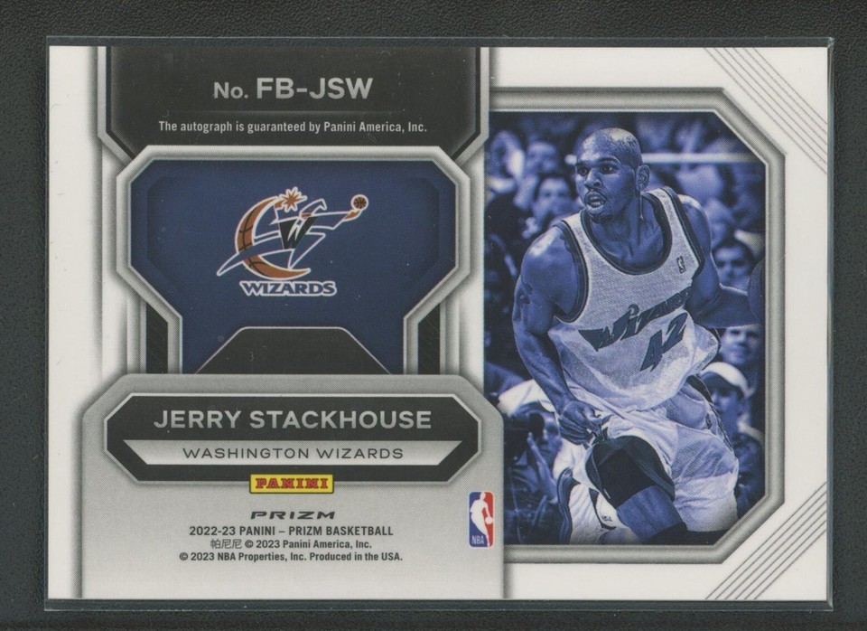 2022-23 JERRY STACKHOUSE AUTO PANINI PRIZM FAST BREAK DISCO AUTOGRAPHS ...