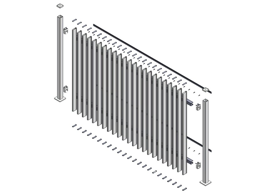 White Blade Fencing Finn Style Aluminium Batten Modern Custom Fence ...