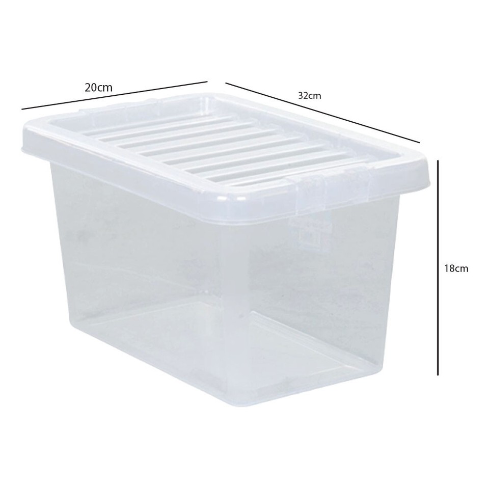 Wham Crystal Clear Plastic Storage Box Lid 4L|7L|11L|17L|25L Capacity ...
