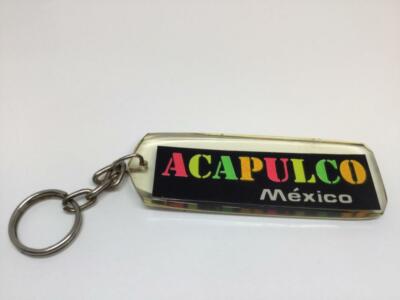 Vintage Souvenir Keyring ACAPULCO MEXICO Keychain Ancien Porte-Clés ...