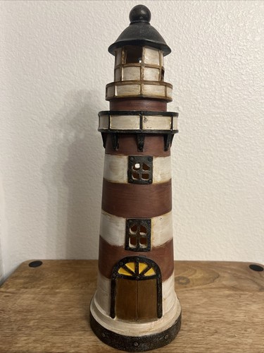 Lighthouse Ceramic Multicolored 15” Nautical Themed Decor Lighthouse ...
