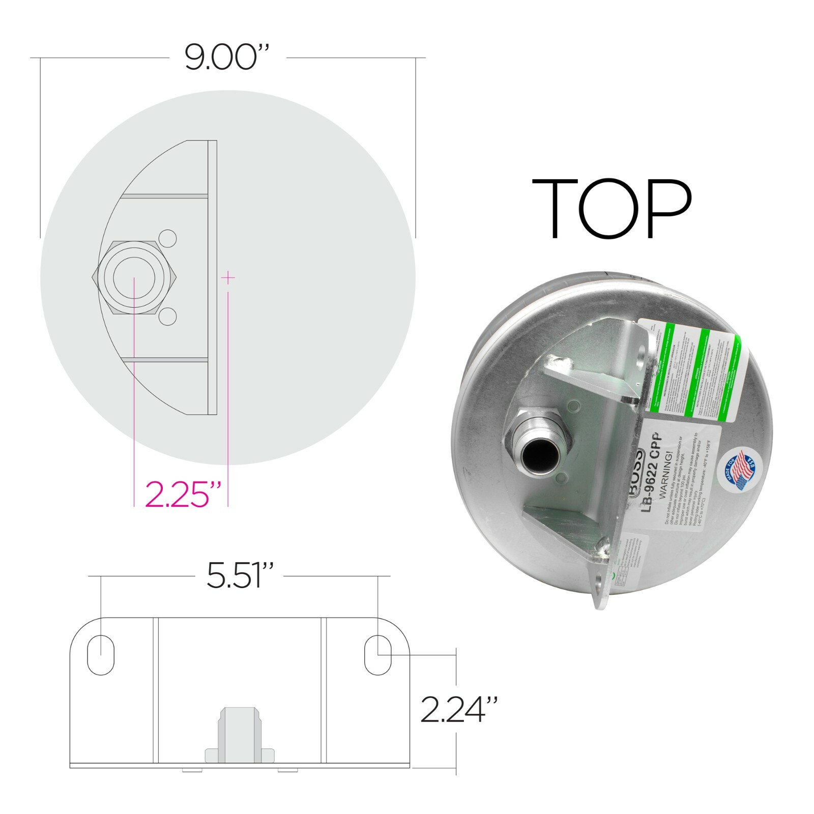 Load Boss LB9622 Air Spring, Replaces Kenworth K303-22 & Firestone W01 ...