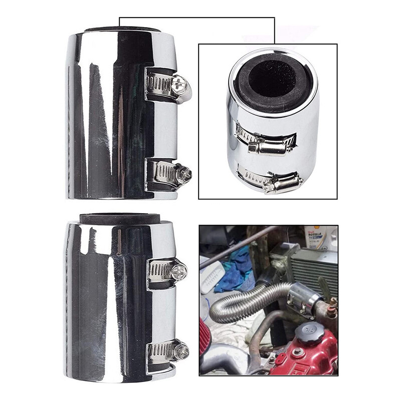 24"Flexible Upper / Lower Radiator Hose + Stainless Steel w/ Chrome ...