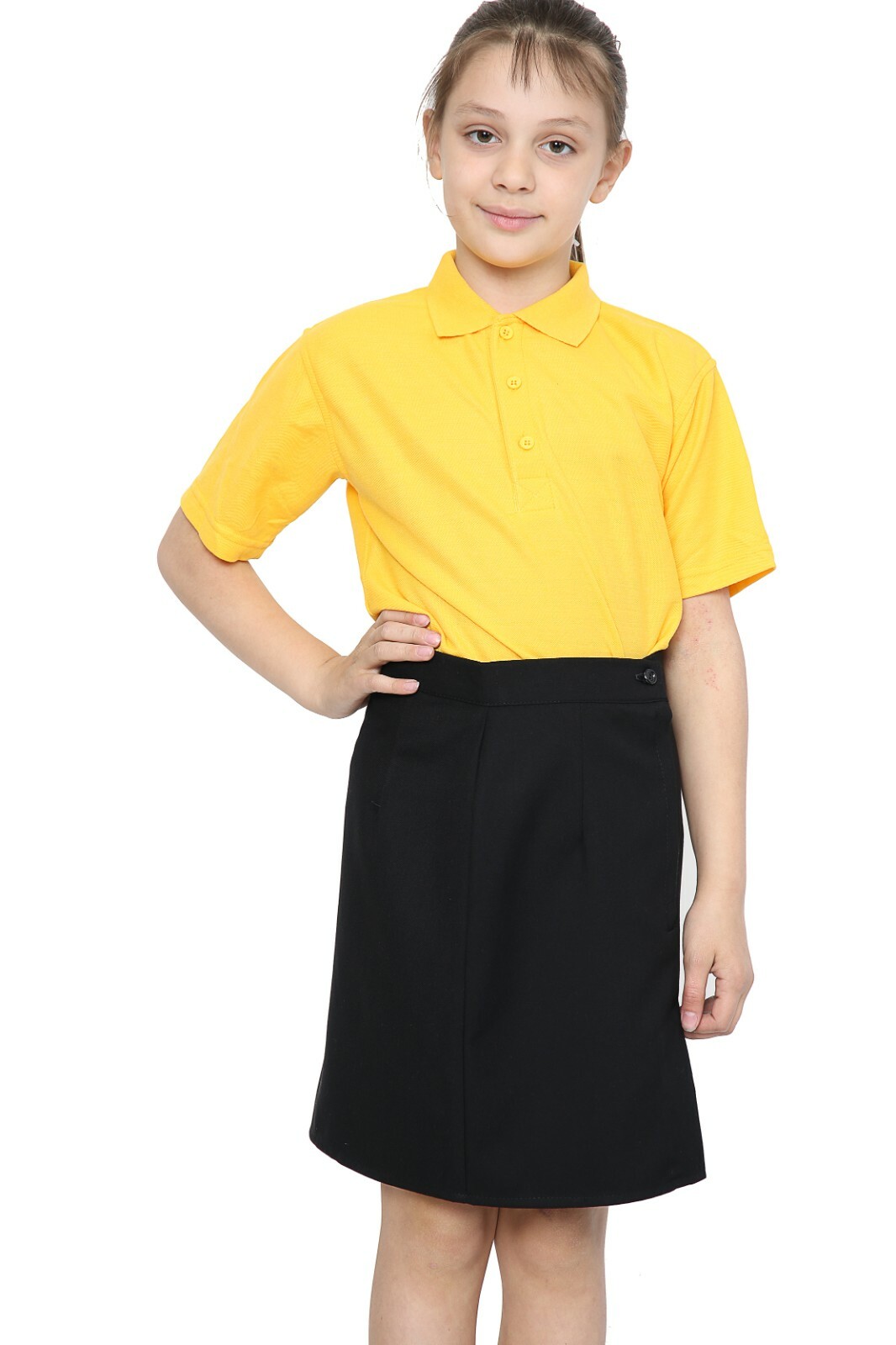 Girls Plain A Line Back Split Skirt Soft Comfortable Fabric School ...