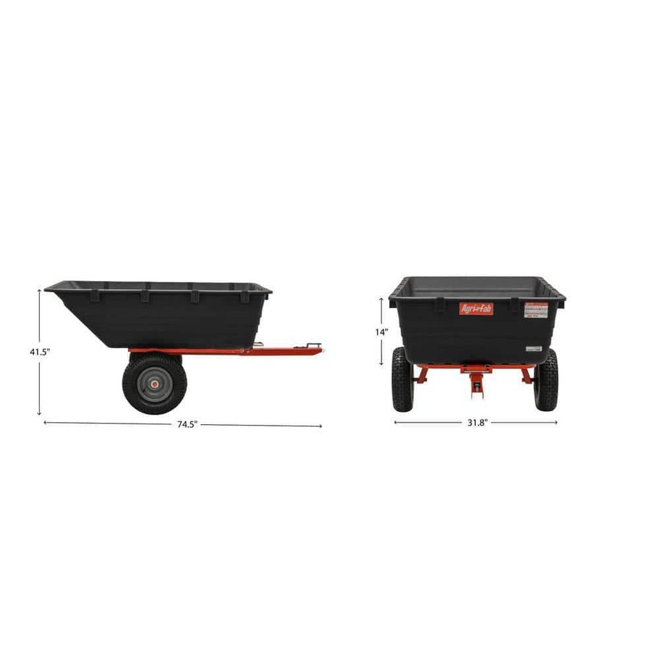 Agri-Fab Towable Dump Cart 1000 lbs. Load Capacity Poly, Heavy-Duty ...