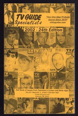 2002 TV GUIDE SPECIALISTS PRICE GUIDE 24th EDITION MANY COVERS Eric ...
