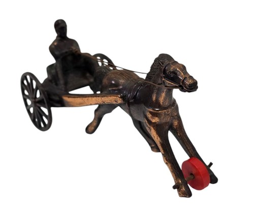 VTG Harness Racing Horse Jockey Sulky Cart Driver Copper Chariot Race ...