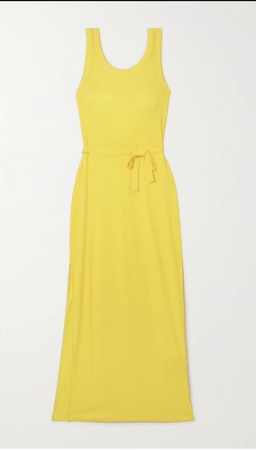 Ninety Percent By Net A Porter Yellow Twren Belted Ribbed Maxi Dress ...