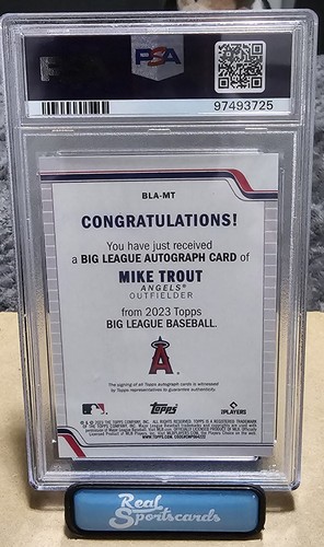 2023 Topps Big League Mike Trout Auto Card PSA 9 Angels Autograph | eBay