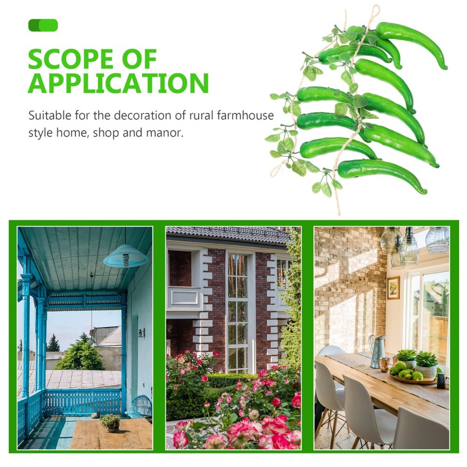 2 Strings Pepper Pendants Artificial Hanging Chili Peppers Strand ...