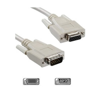 2 Metres Beige VGA Monitor Extension Lead SVGA M-F 15 pin Cable 2 m ...