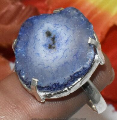 Blue Solar Quartz Gemstone Ring 925 Silver Plated Us Size 8.5" U335 ...