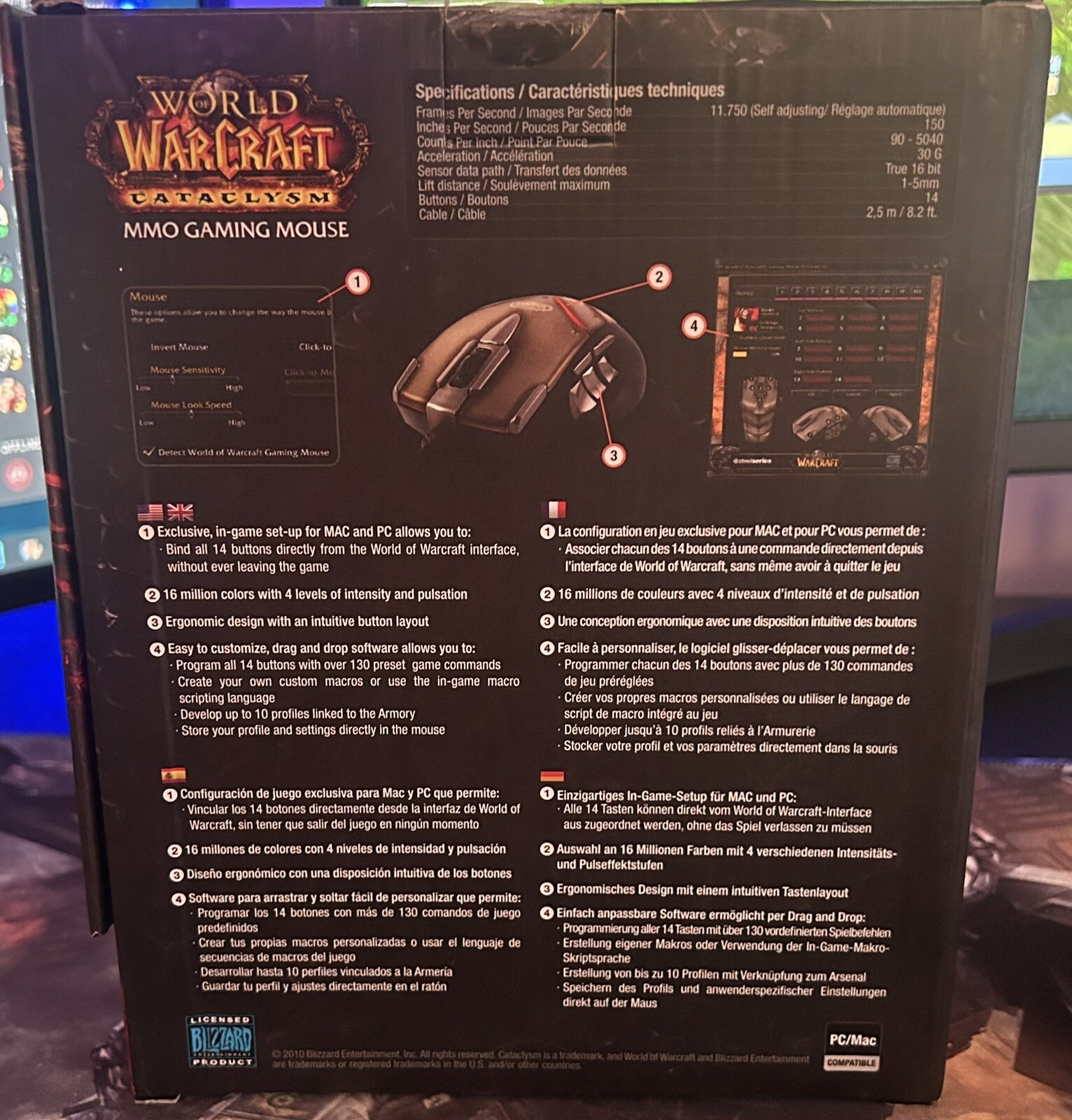 SteelSeries World of Warcraft Cataclysm (62100) Wired MMO Gaming Mouse ...